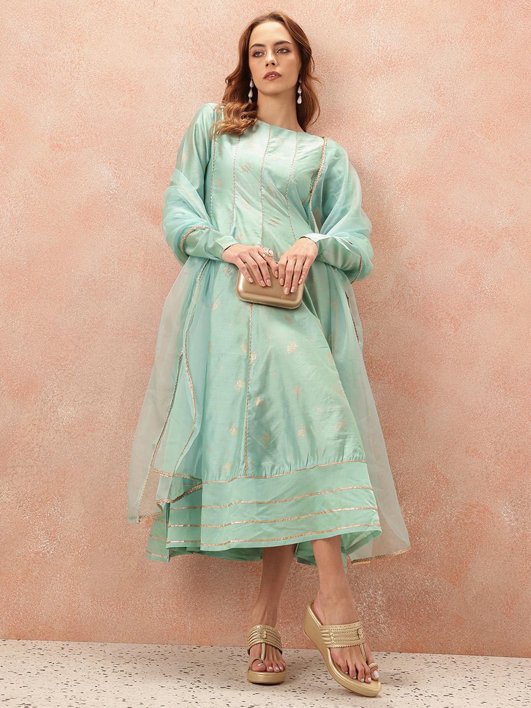 Buy All About You Gotta Patti Ethnic Dress With Dupatta - Ethnic ...