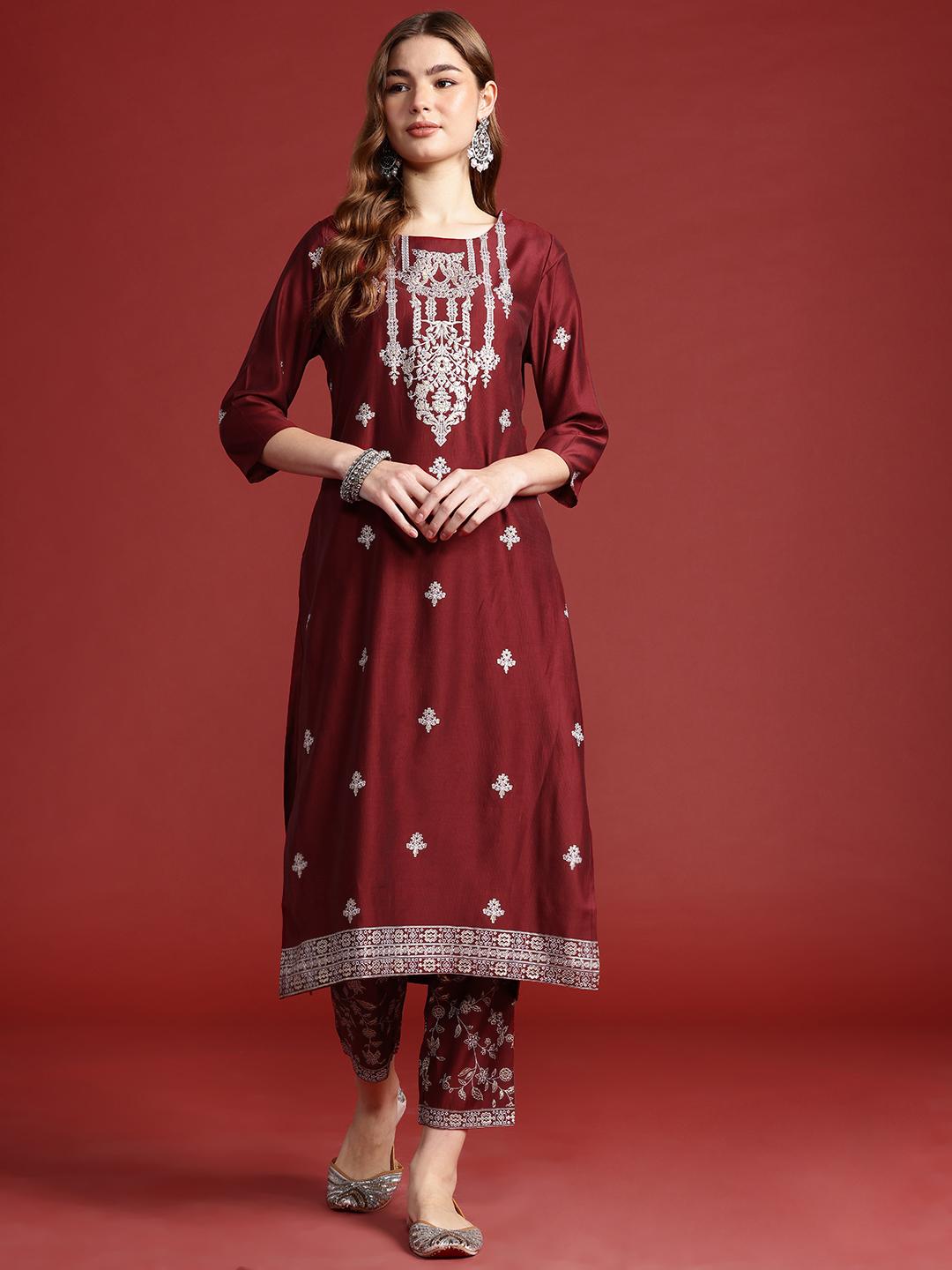 Buy Anouk Women Tyohar Collection Ethnic Motifs Printed Kurta With ...