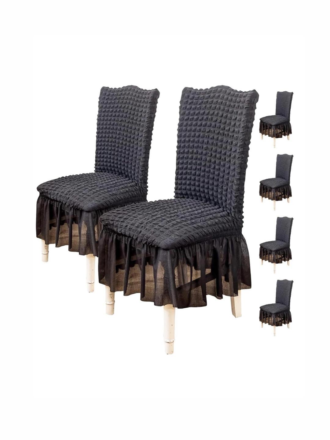 Buy HOUSE OF QUIRK Grey 6 Pieces Bubble Frill Stretchable Removable ...