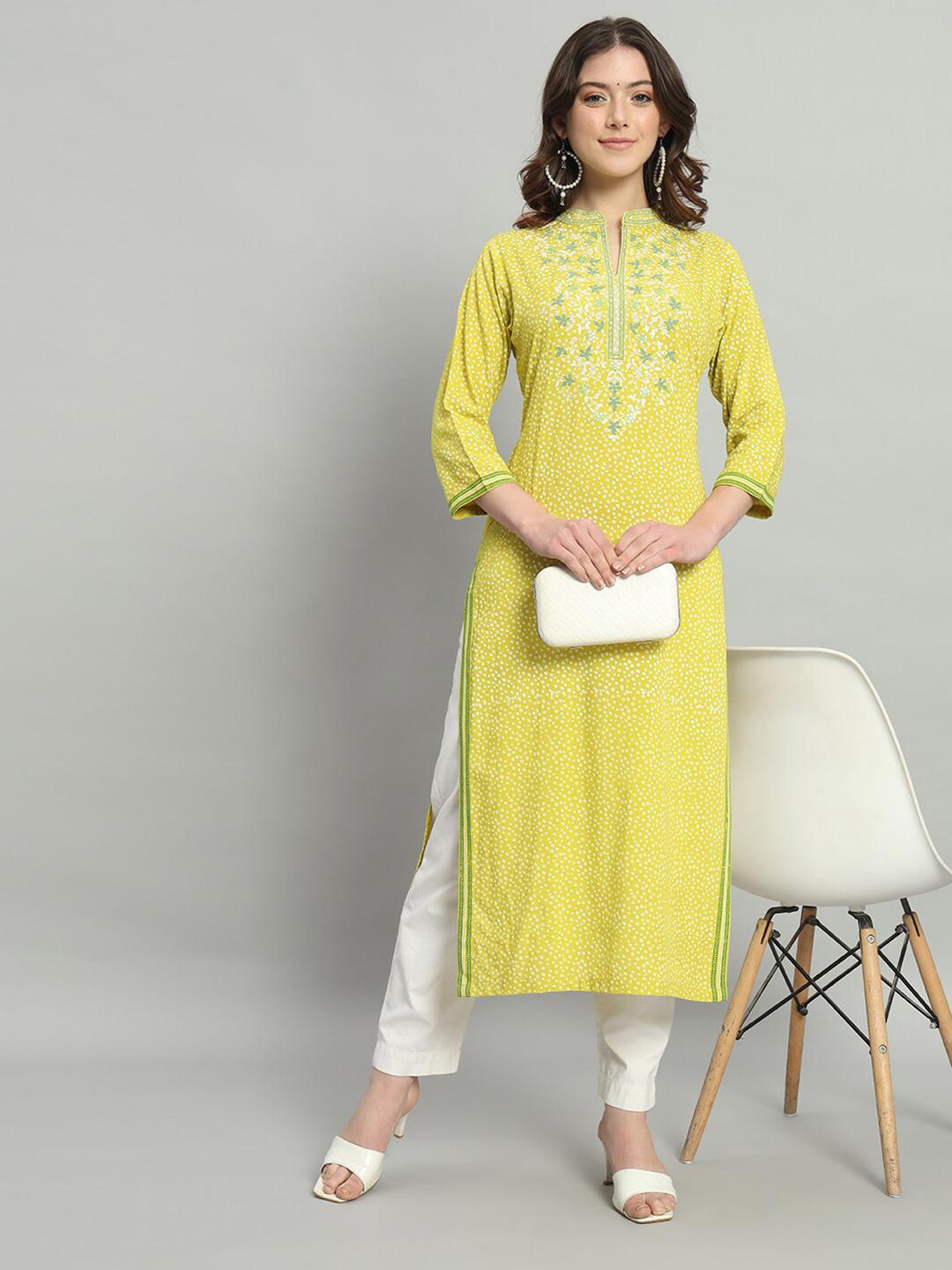 Buy ANGITA Embroidered Straight Kurta - Kurtas for Women 29866600 | Myntra