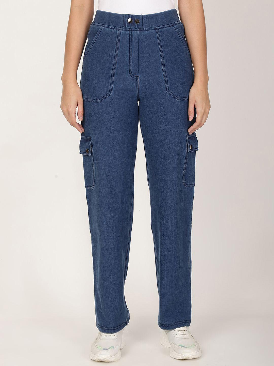 Buy FUTURO Women Relaxed Straight Leg Mid Rise Trousers - Trousers for ...
