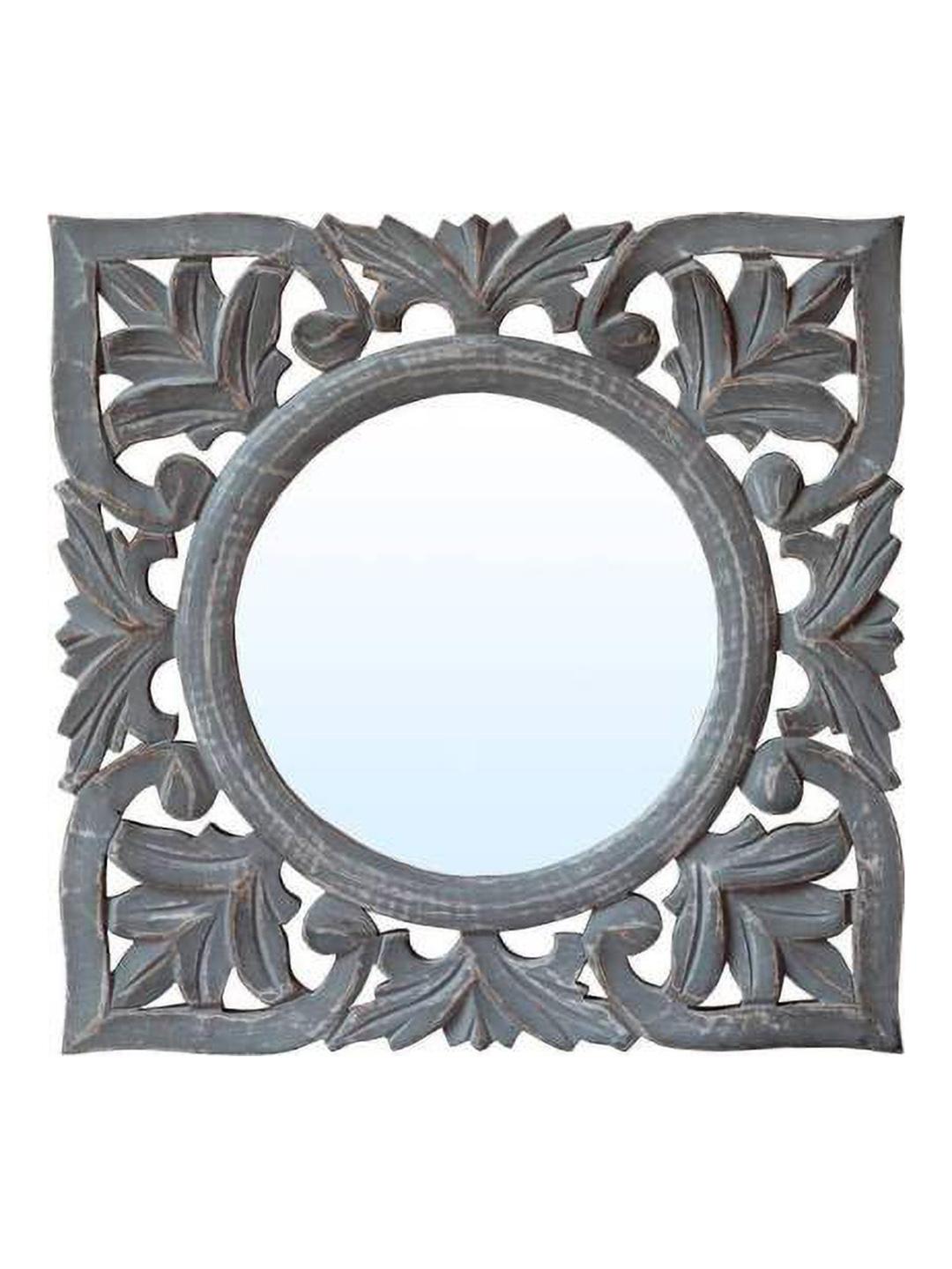 Buy VAS Collection Home Ethnic Motifs Textured Round Shape Wall Mirror ...