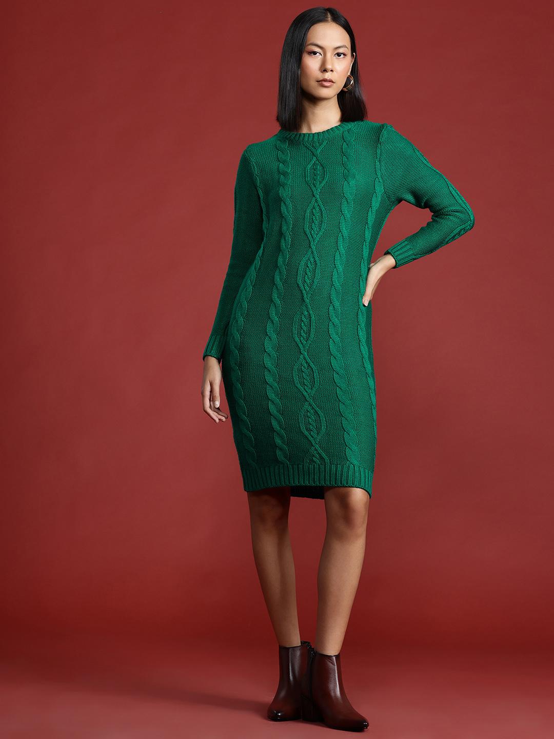 Buy All About You Cable Knit Acrylic Winter Mini Dress - Dresses for ...