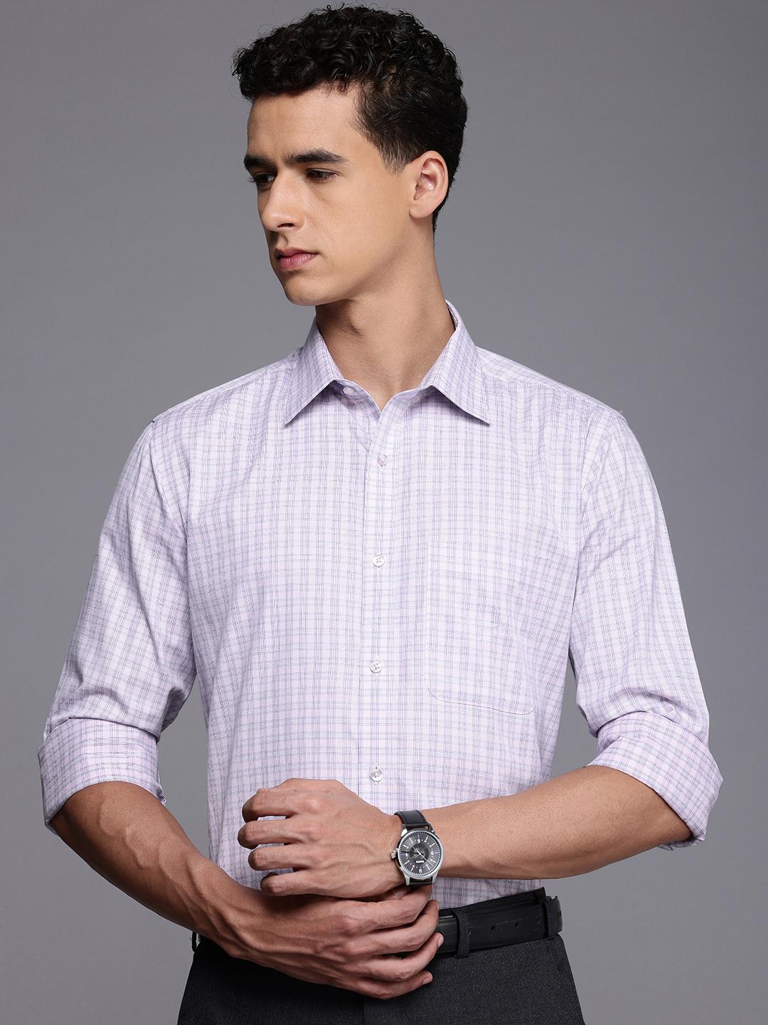 Buy Raymond Pure Cotton Slim Fit Opaque Checked Formal Shirt - Shirts ...