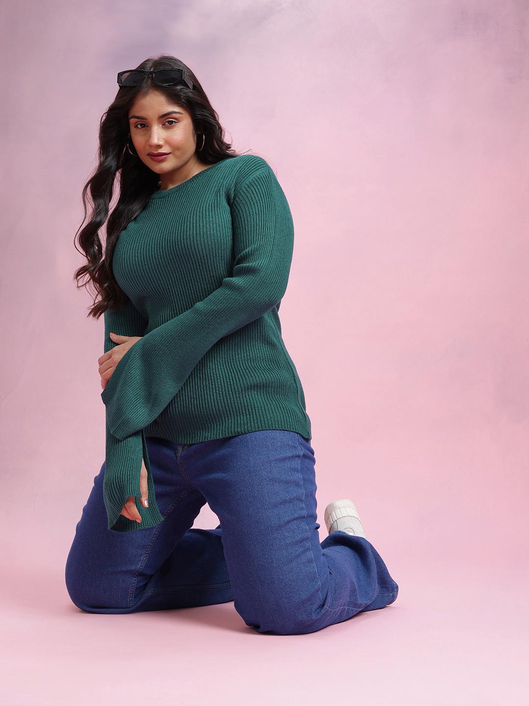 Buy DressBerry Curve Plus Size Longline Pullover - Sweaters for Women ...