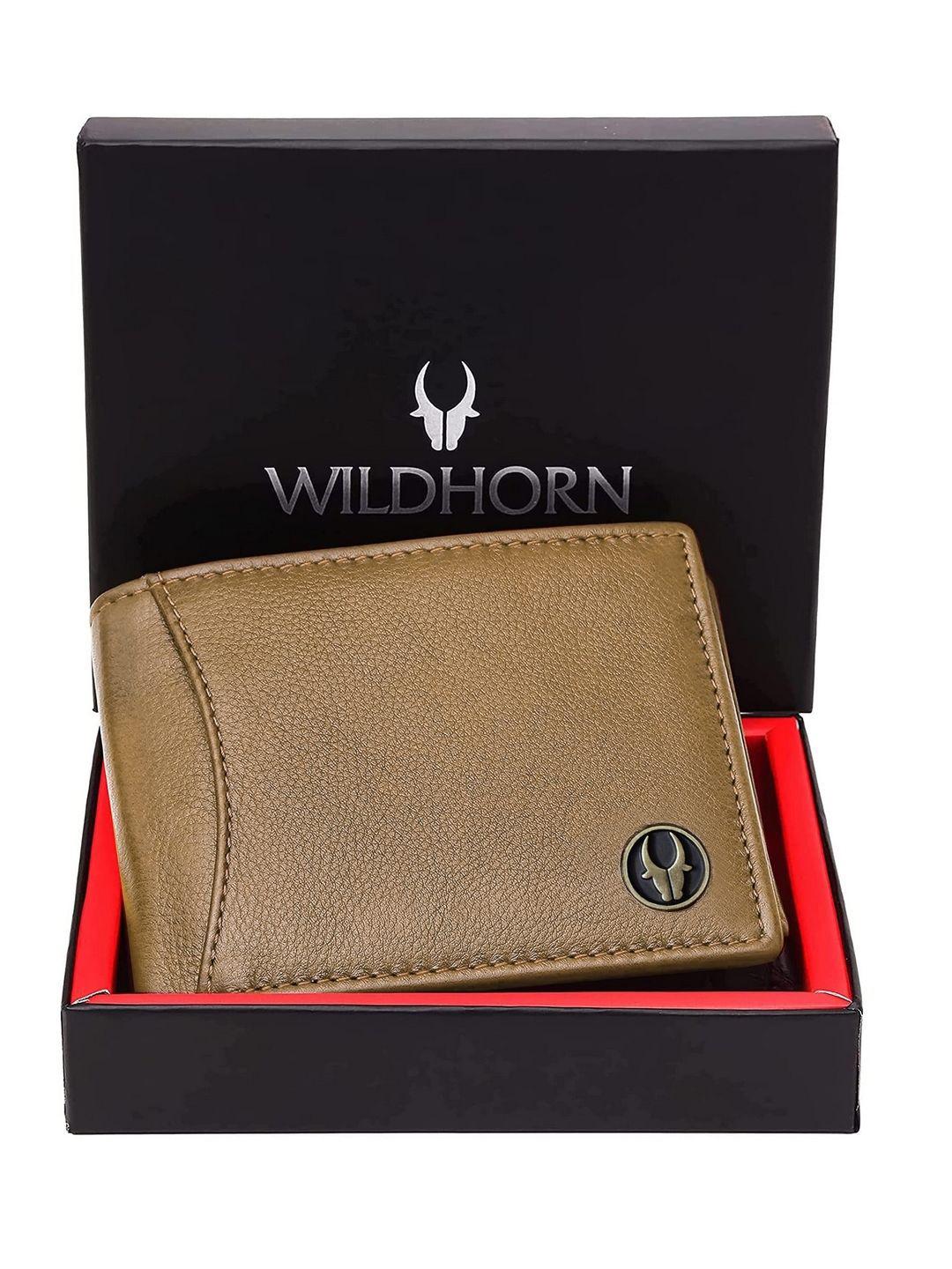 Buy WildHorn Men Textured Leather Two Fold Wallet - Wallets for Men ...