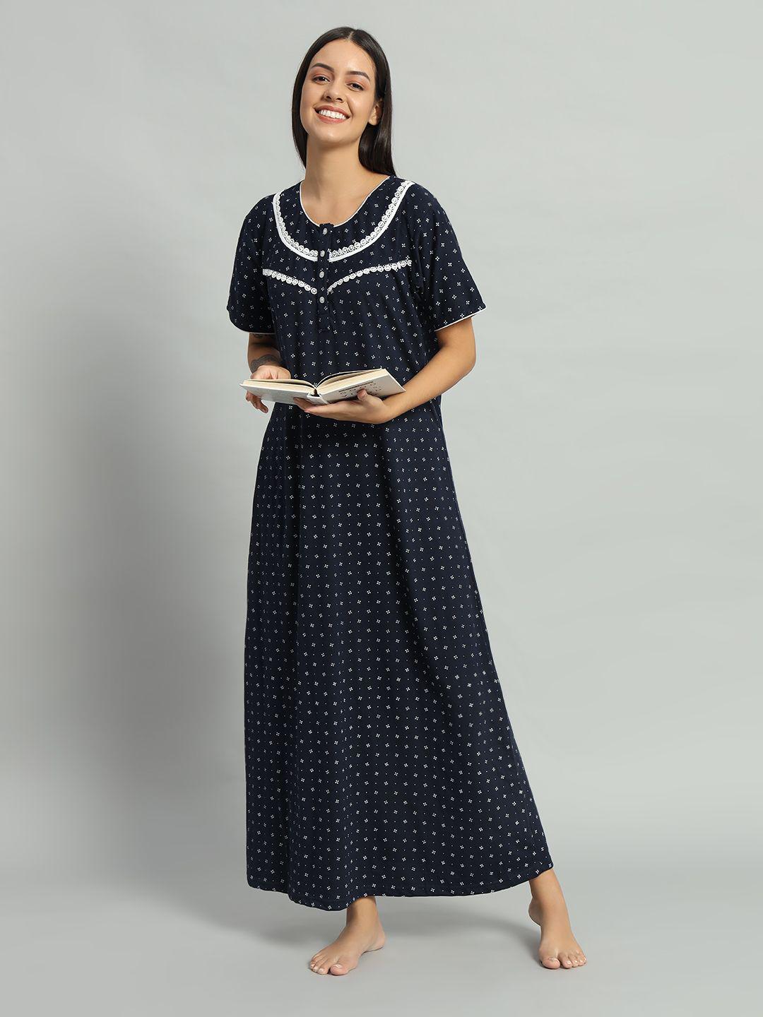 Buy SEPHANI Printed Maxi Nightdress - Nightdress for Women 29909258 ...