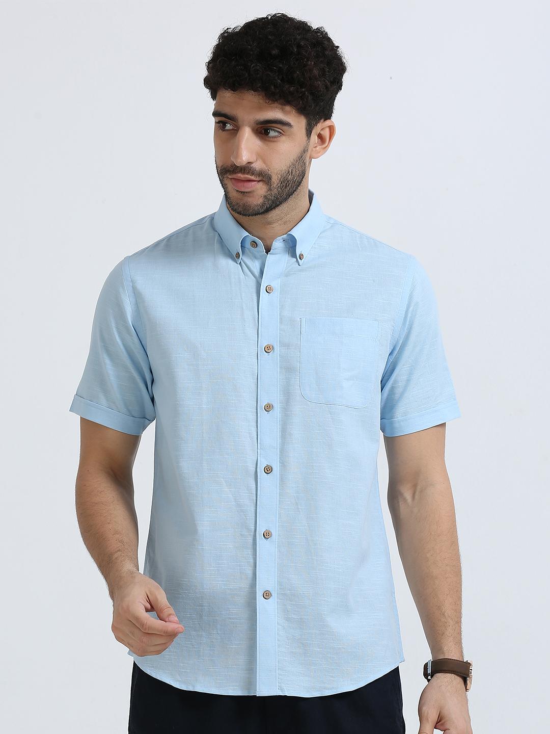 Buy THE FORMAL CLUB Men Breeze Short Sleeve Smart Fit Shirt - Shirts ...