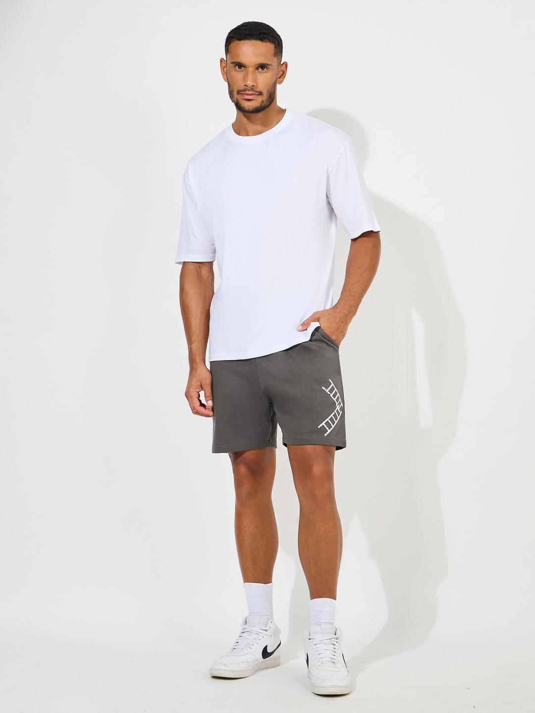 Buy Styli Men Ladder Placement Print Regular Fit Shorts - Shorts for ...