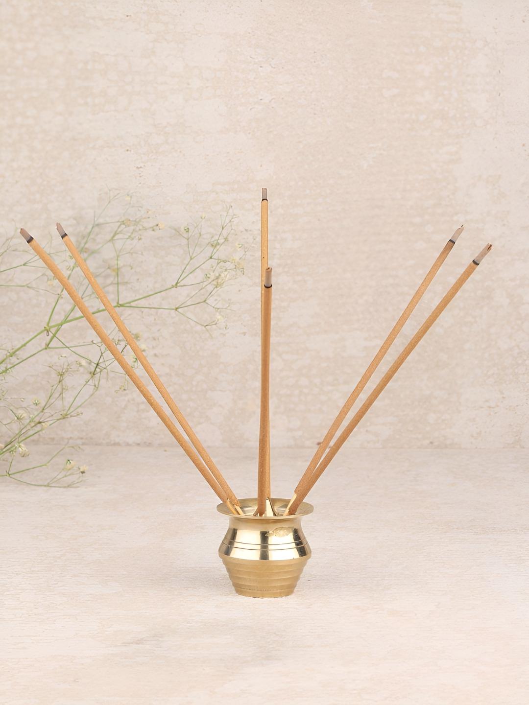 Buy DOKCHAN Brass Easy To Clean Durga Puja Incense Stick Holder - Pooja ...