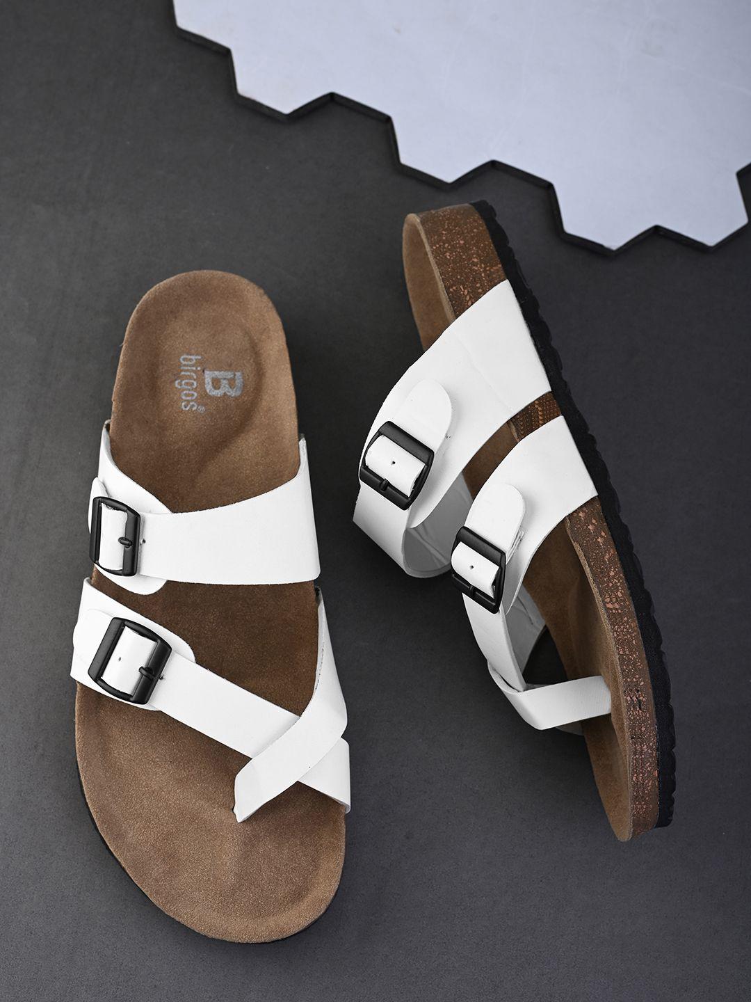 Buy Birgos Men Leather Buckle Comfort Sandals - Sandals for Men ...