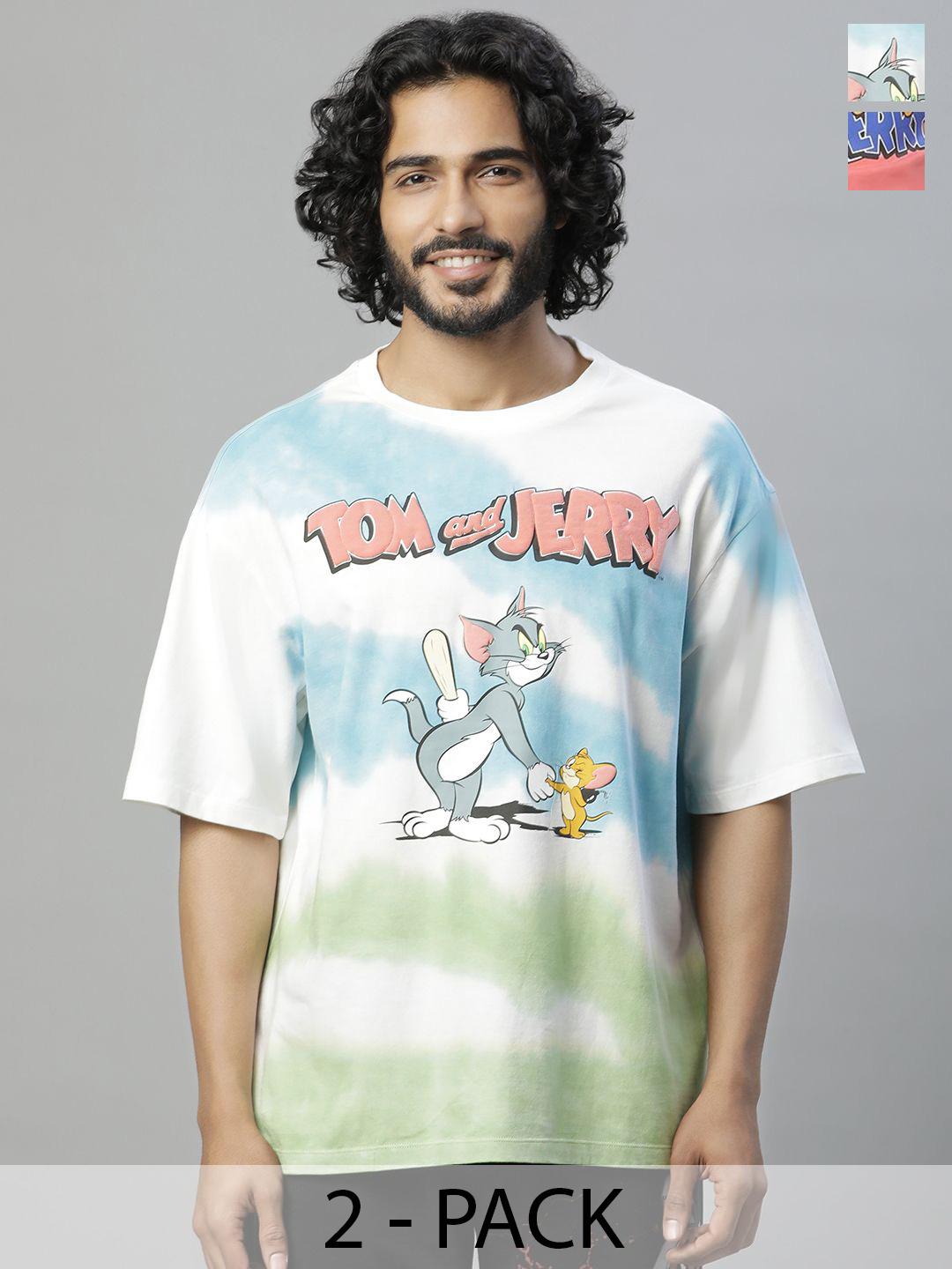 Buy Free Authority Men Pack Of 2 Graphic Tom & Jerry Printed Relaxed ...