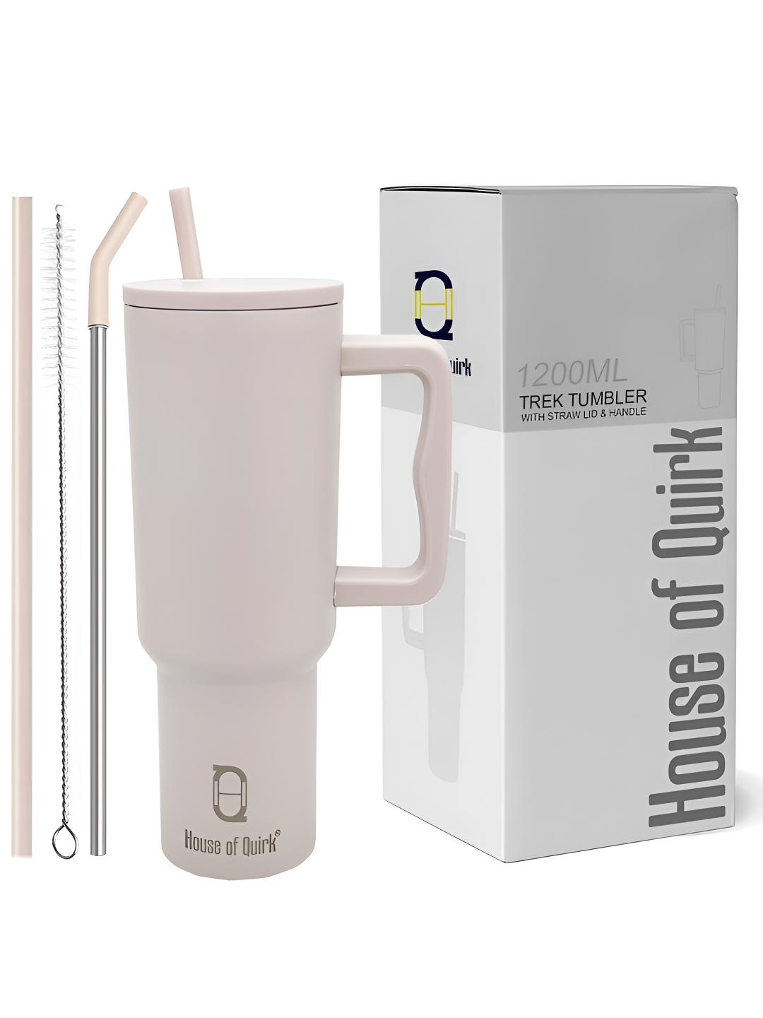 Buy HOUSE OF QUIRK Cream Stainless Steel Double Wall Vacuum Sipper ...