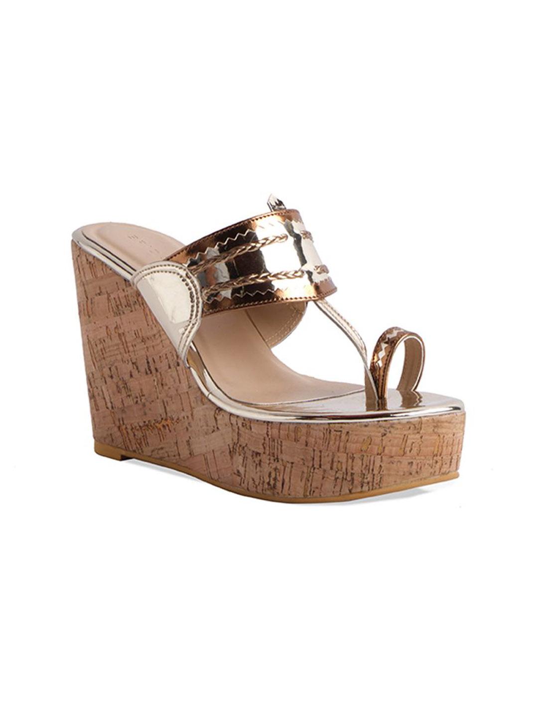 Buy ERIDANI Rosa Kolhapuri Wedge Heel Sandal - Heels for Women 30002219 ...