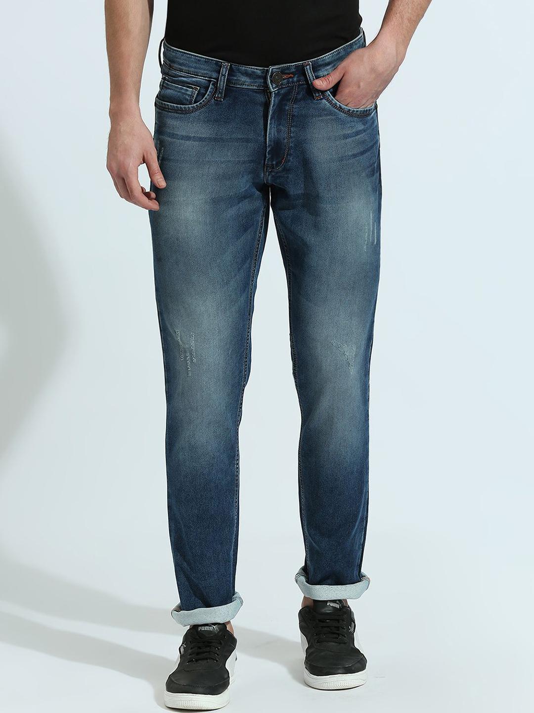 Buy Klub Fox Men Skinny Fit Low Distress Heavy Fade Stretchable Jeans ...