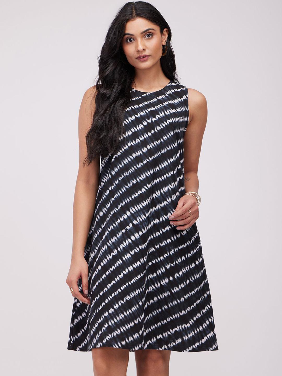 Buy Pink Fort Tie & Dye Printed Cotton A Line Dress - Dresses for Women ...