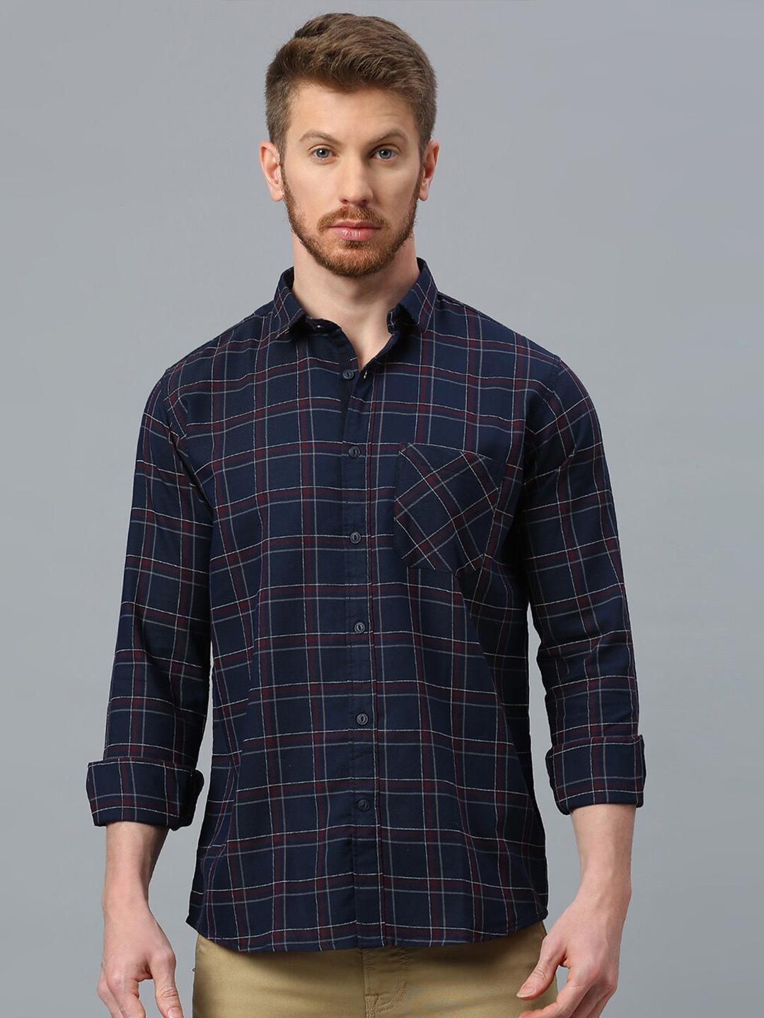 Buy Klub Fox Men Slim Fit Tartan Checks Opaque Checked Casual Shirt ...