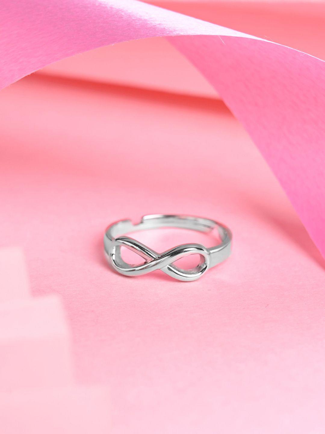 Buy Clara 925 Sterling Silver Platinum Plated Eve Infinity Finger Ring ...