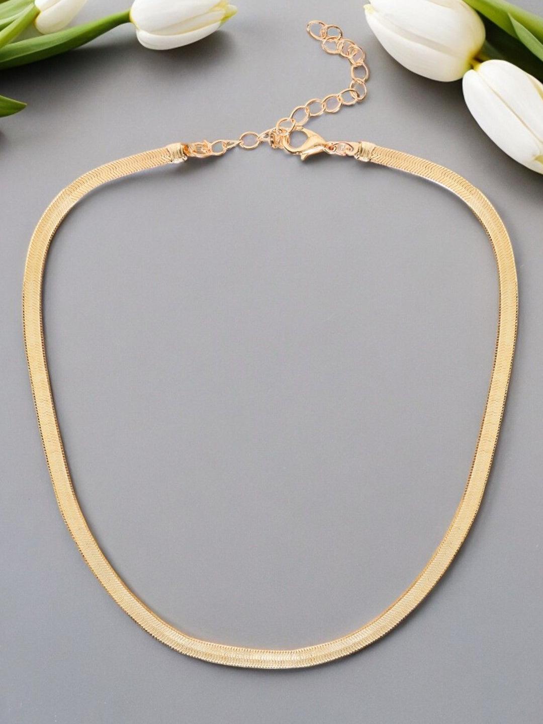 Buy OOMPH Gold Toned Minimal Chain - Necklace And Chains for Women ...