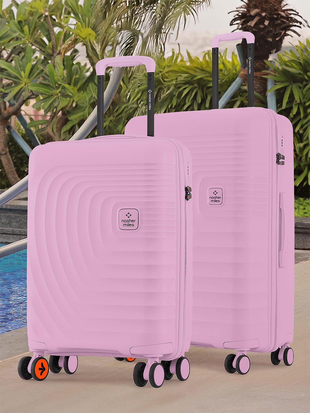 Buy Nasher Miles Boston Polypropylene Small Medium Pink Trolley Bags ...