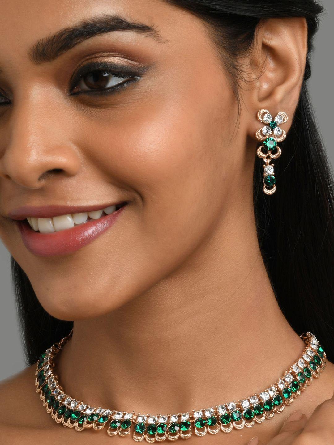 Buy Fida Gold Plated AD Stone Studded Jewellery Set - Jewellery Set for ...