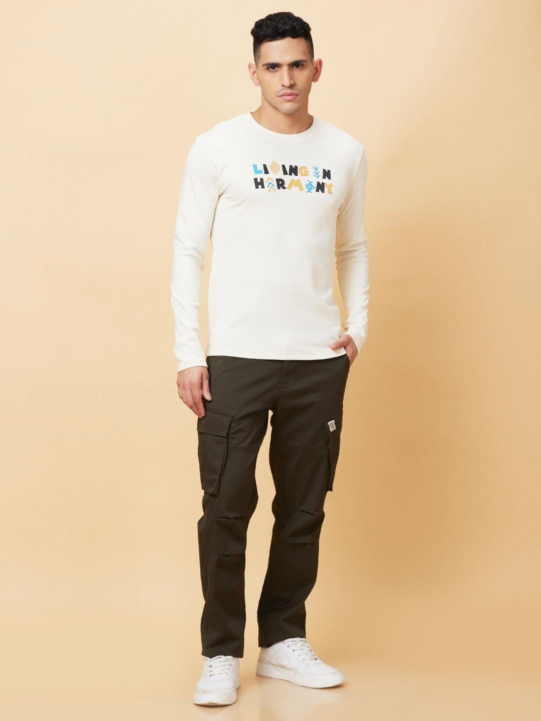 Buy Being Human Men Typography Printed Applique T Shirt - Tshirts for ...