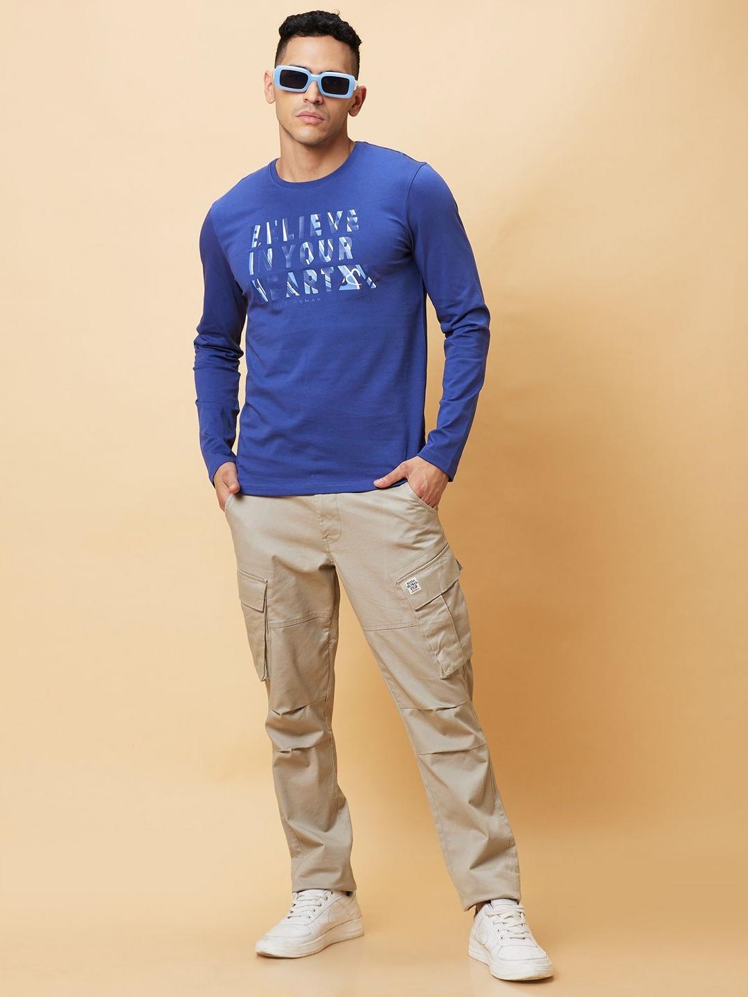 Buy Being Human Pure Cotton Typography Printed Applique T Shirt ...