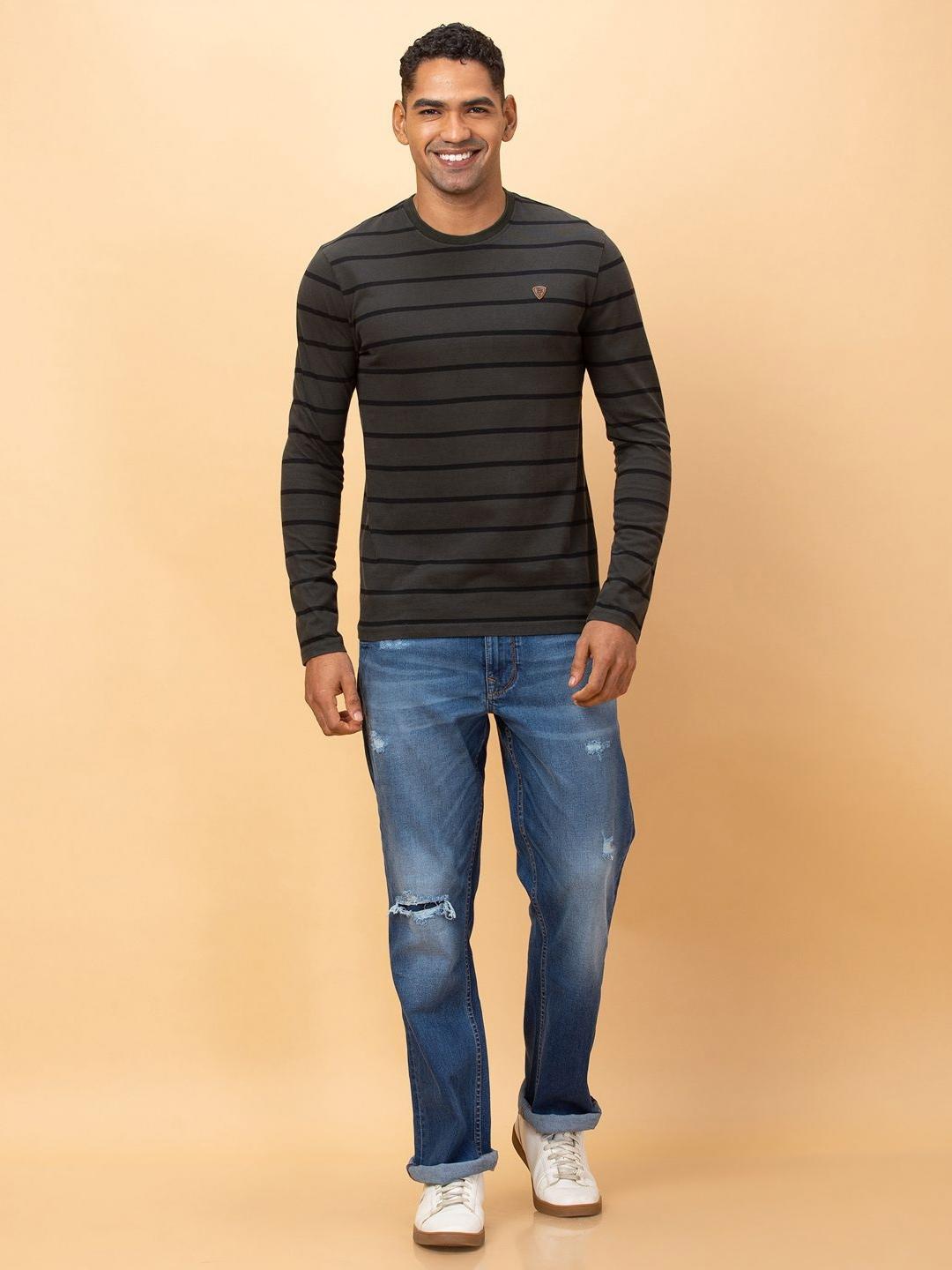 Buy Being Human Men Striped Applique T Shirt - Tshirts for Men 30064263 ...