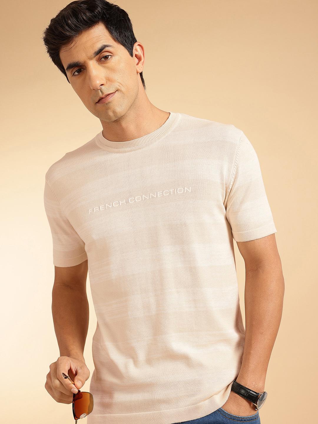 Buy French Connection Striped Pure Cotton Casual T Shirt - Tshirts for ...
