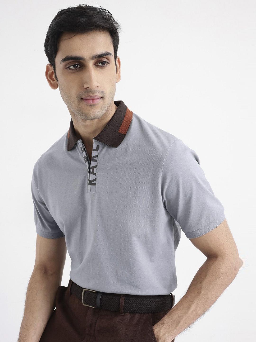 Buy RARE RABBIT Men Solid Regular Fit Polo Collar T Shirt - Tshirts for ...