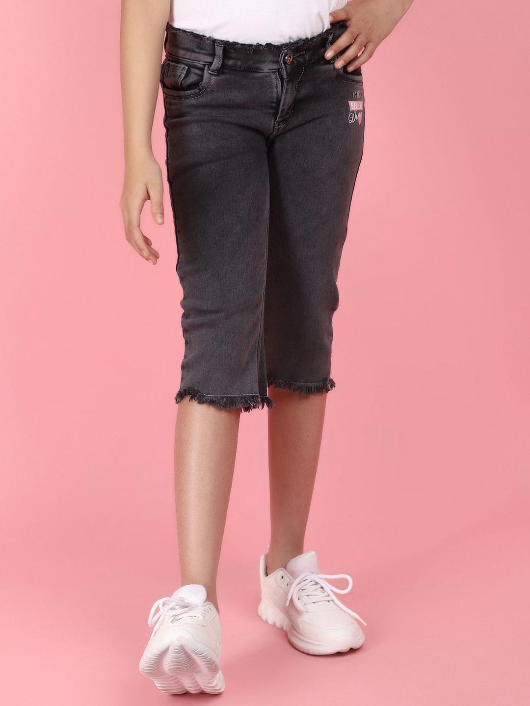 Buy V Mart Girls Denim Capris - Capris for Girls 30111793 | Myntra