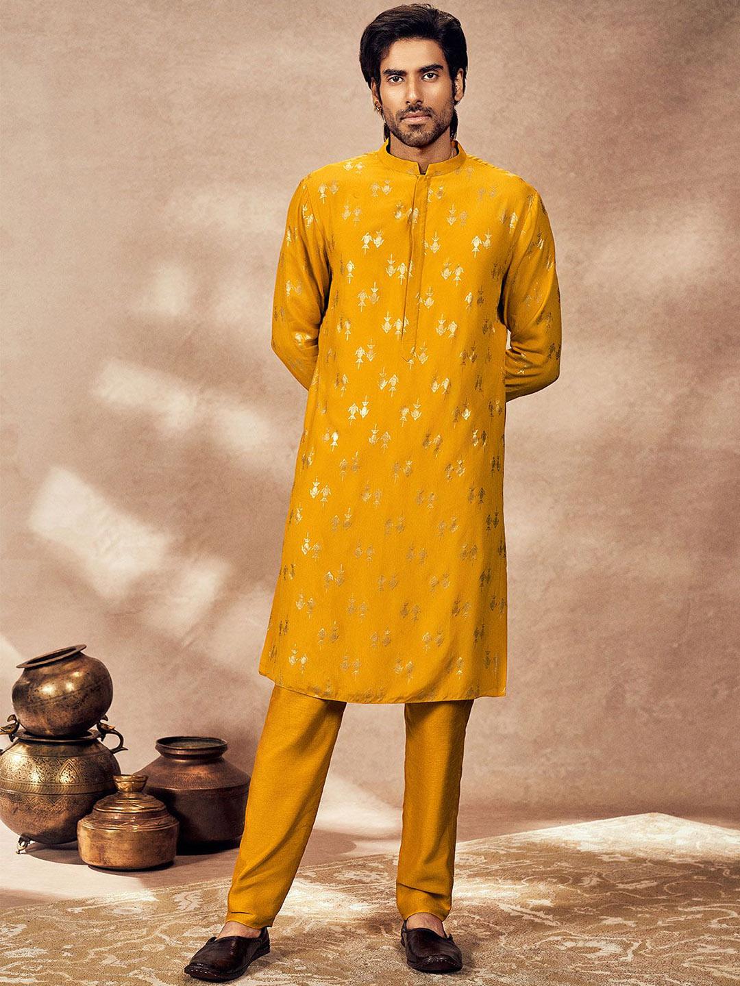 Buy Masaba Ethnic Motifs Printed Mandarin Collar Crepe Silk Straight ...