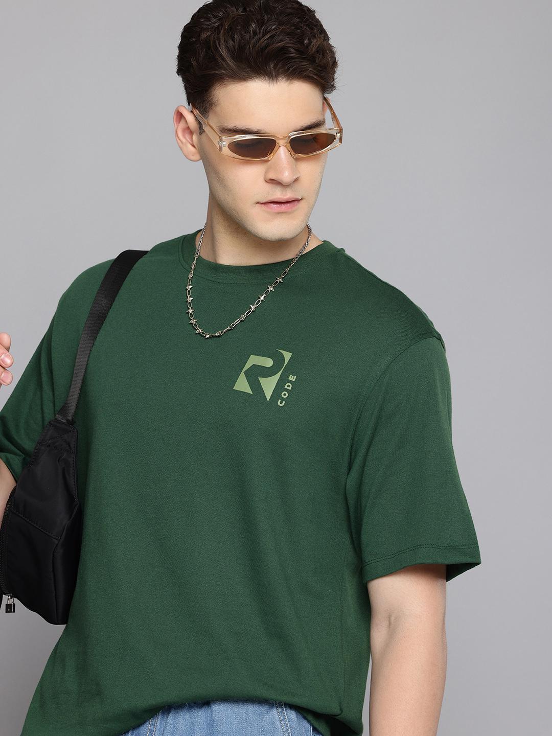 Buy R.Code By The Roadster Life Co. Men Oversized Brand Logo T Shirt ...