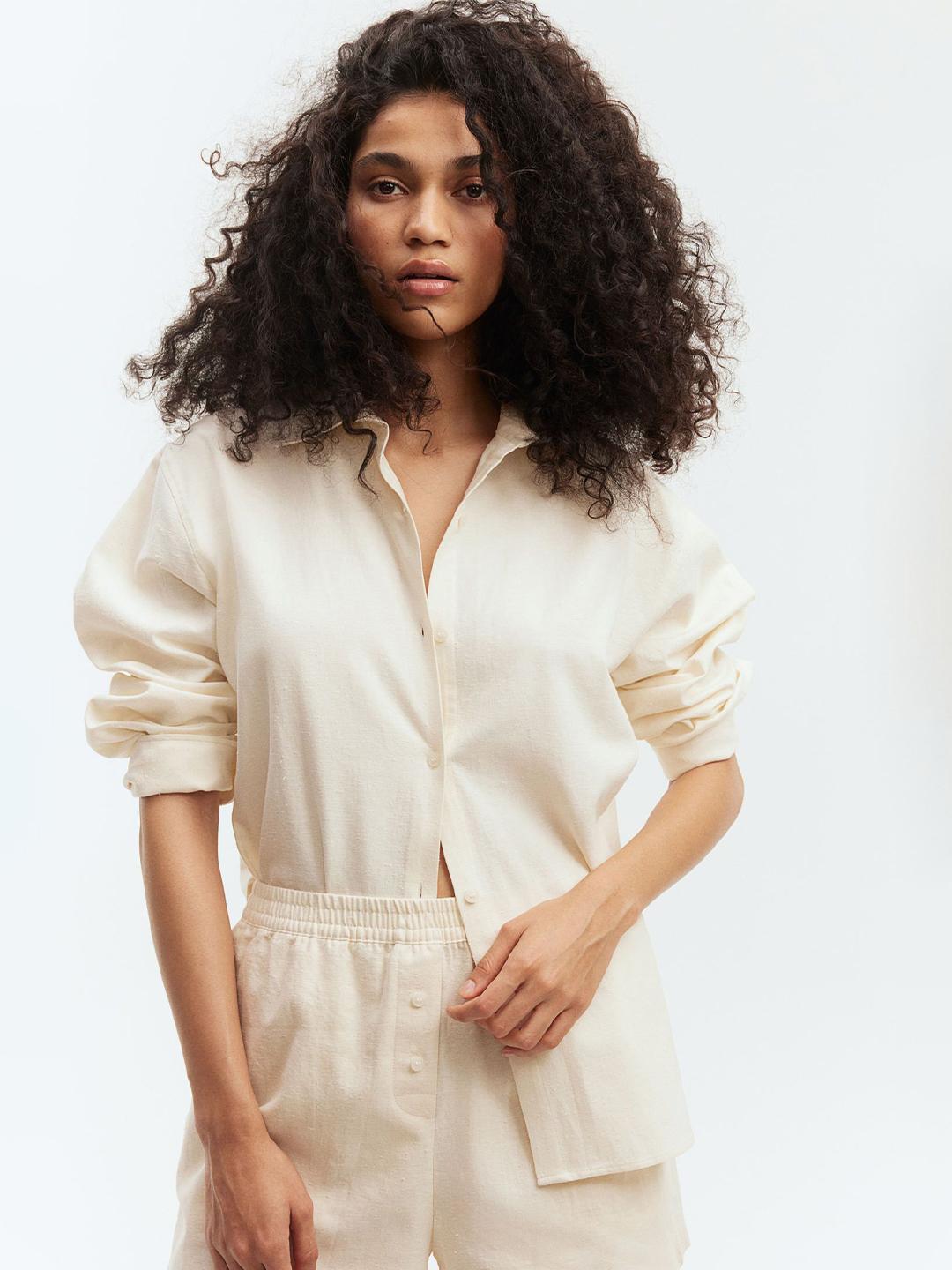 Buy H&M Napped Twill Shirt - Shirts for Women 30145301 | Myntra