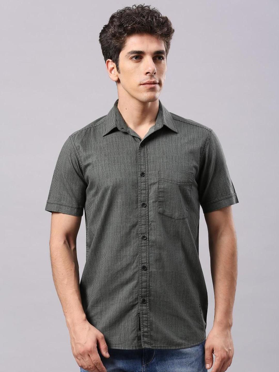 Buy Klub Fox Men Slim Fit Cotton Opaque Striped Casual Shirt - Shirts ...