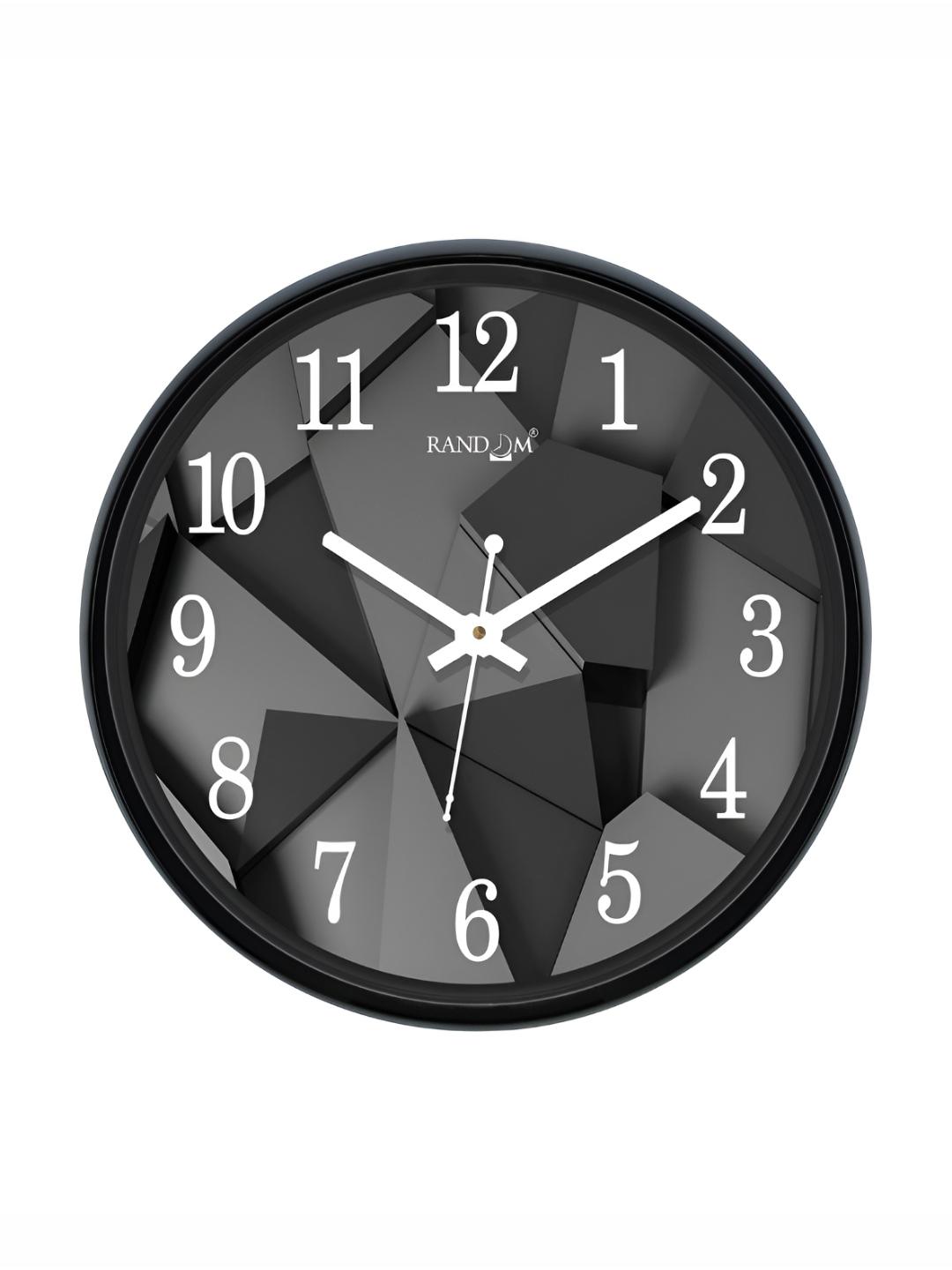 Buy RANDOM Black & White Printed Contemporary Wall Clock - Clocks for ...