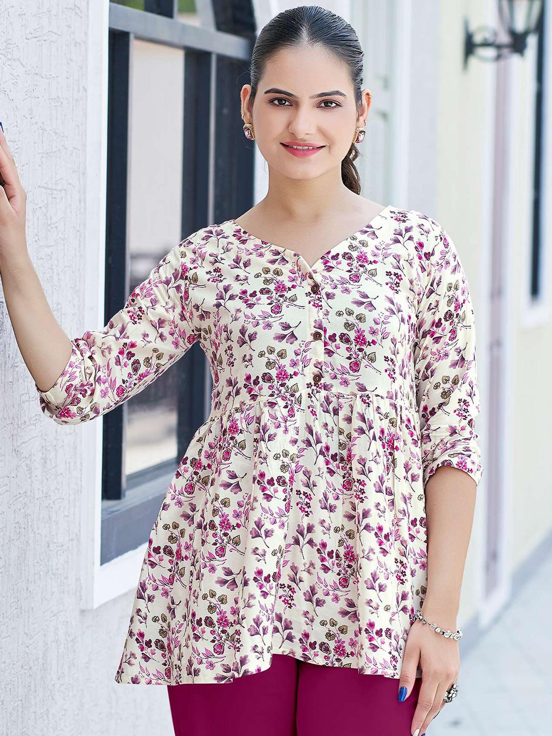 Buy Peachmode Floral Print High Low Top - Tops for Women 30150660 | Myntra