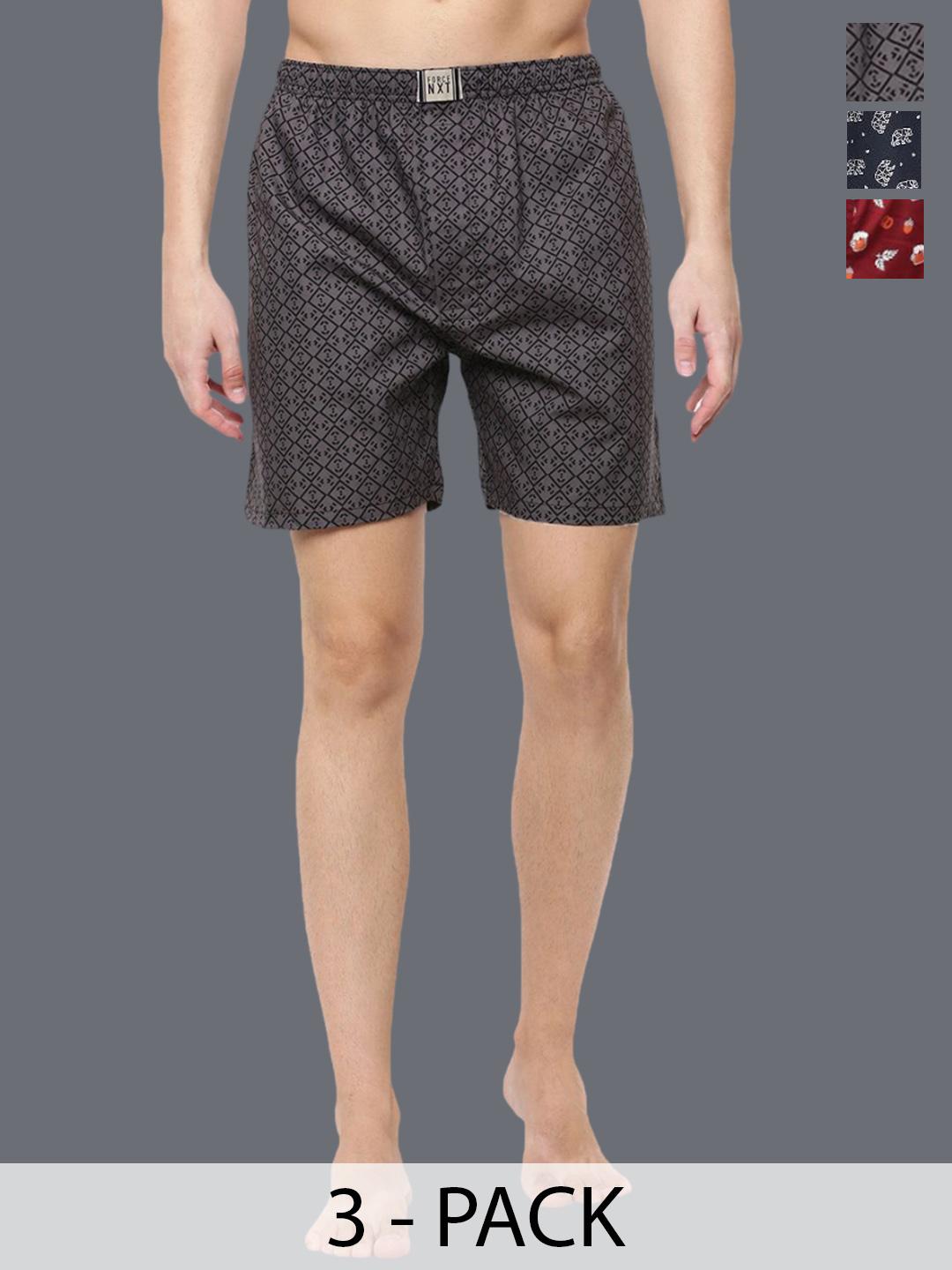 Buy Force NXT Men's Super Combed Cotton Printed Boxer Shorts - Boxers ...