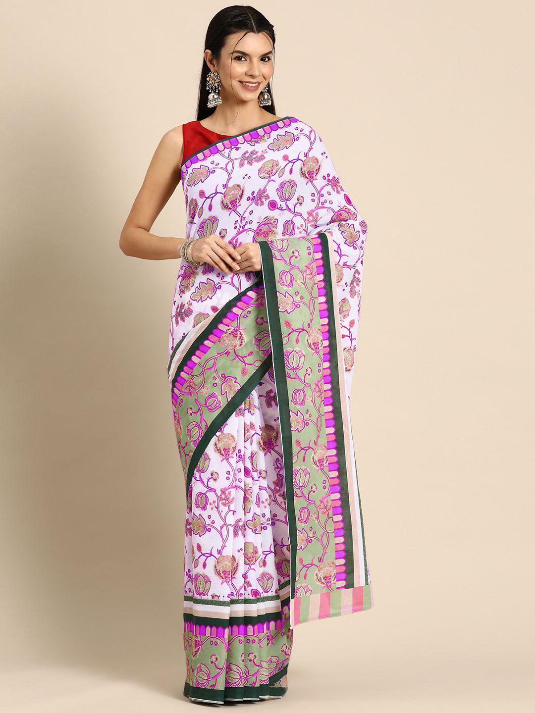 Buy BUTA BUTI Ethnic Motifs Printed Pure Cotton Saree - Sarees for ...