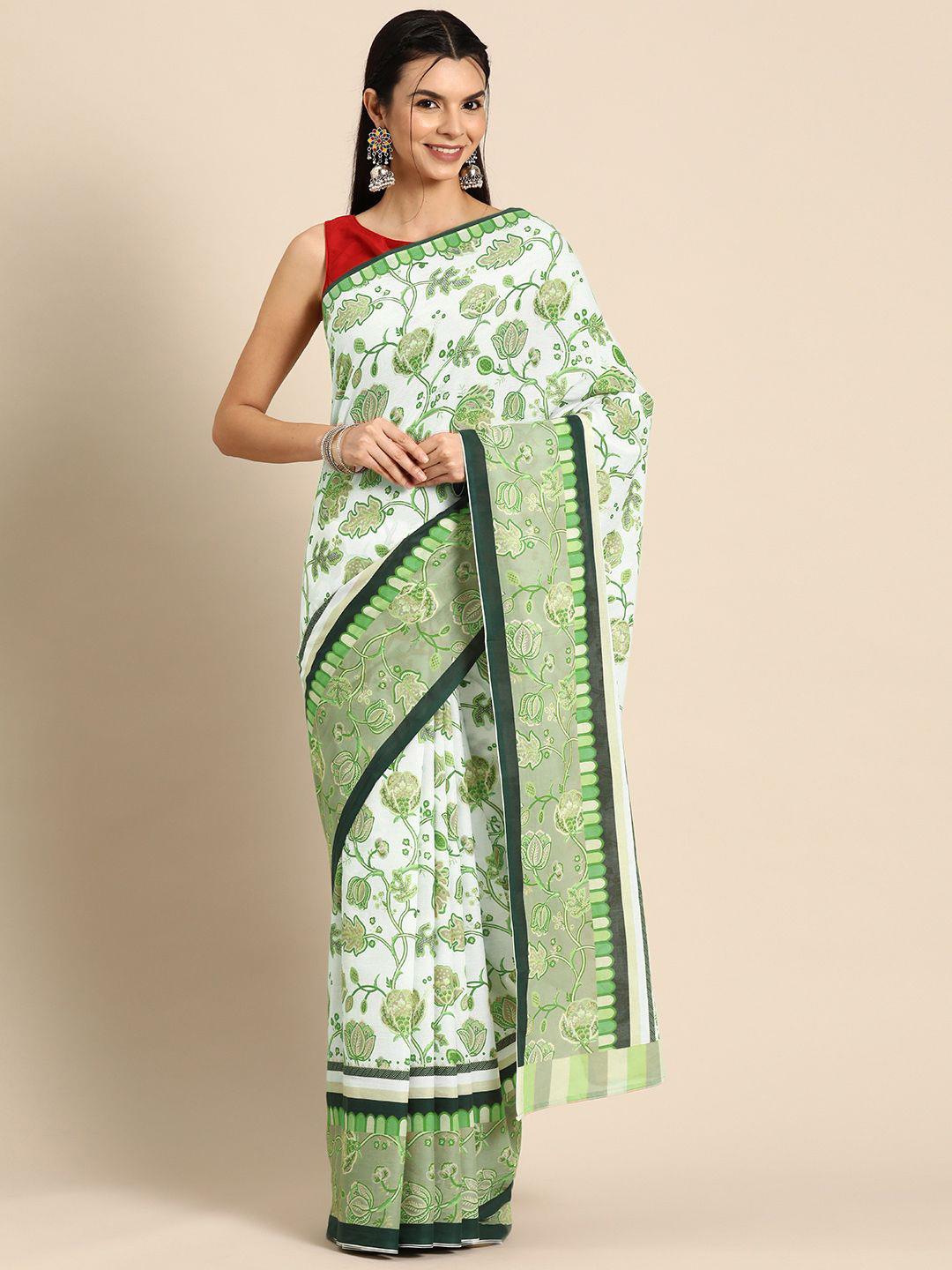 Buy BUTA BUTI Ethnic Motifs Printed Pure Cotton Saree - Sarees for ...