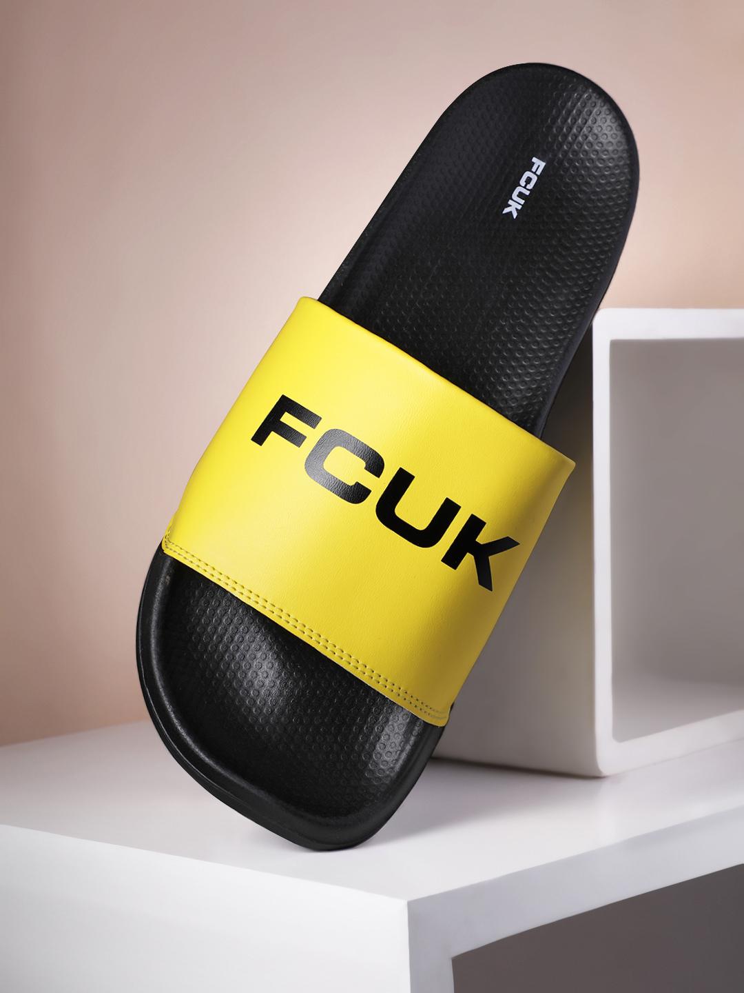 Buy FCUK Men Brand Logo Printed Sliders - Flip Flops for Men 30193995 ...
