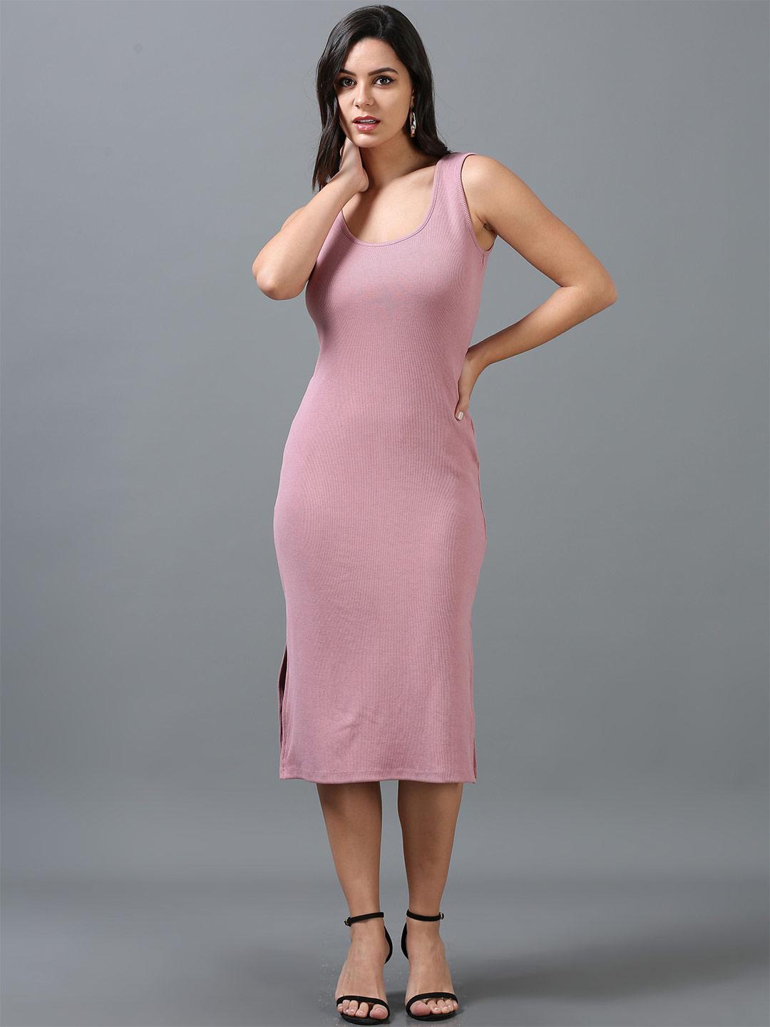 Buy SILISOUL Solid Bodycon Midi Dress - Dresses for Women 30202077 | Myntra