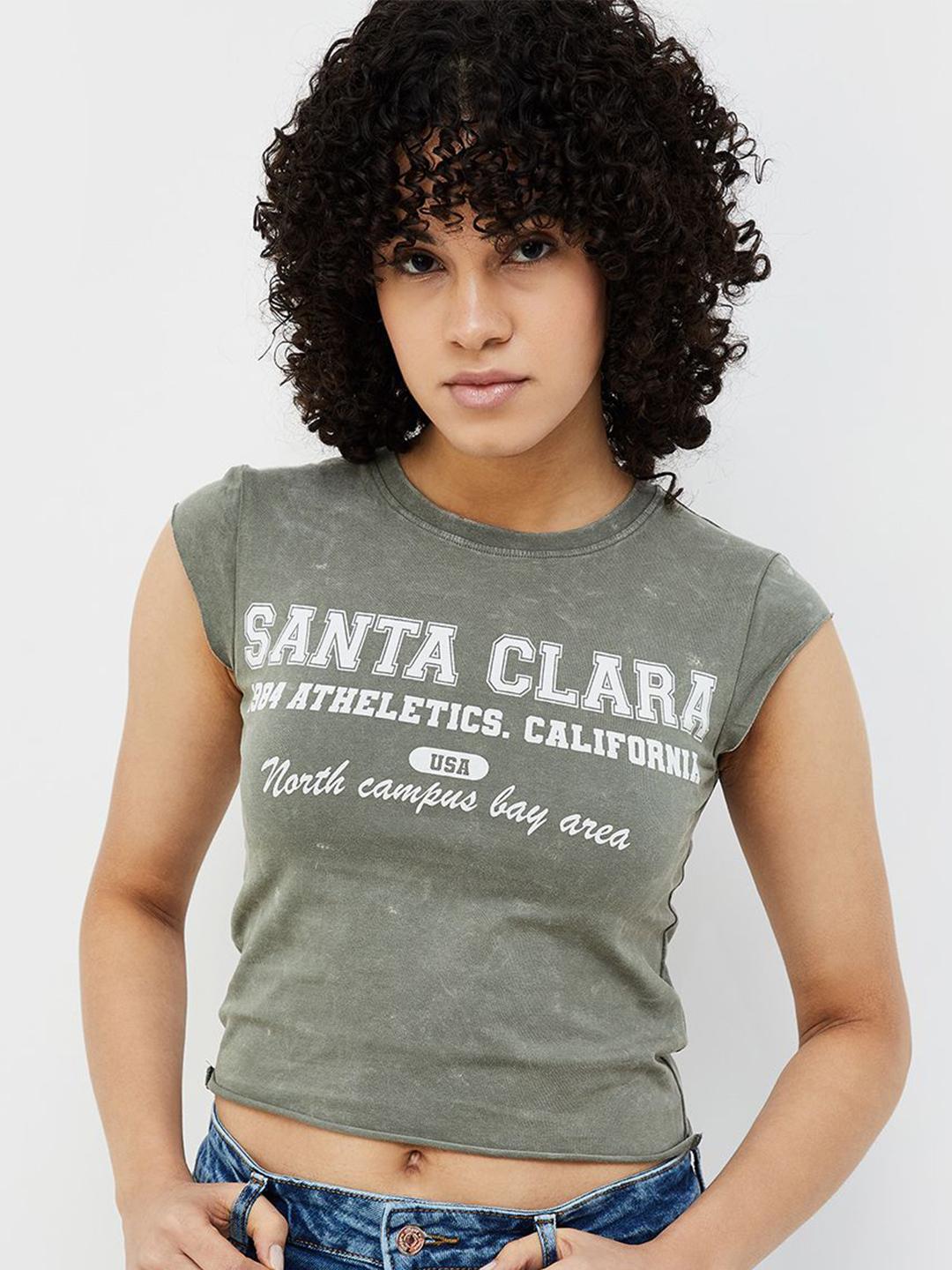 Buy Ginger By Lifestyle Printed Cotton Crop Top - Tops for Women ...