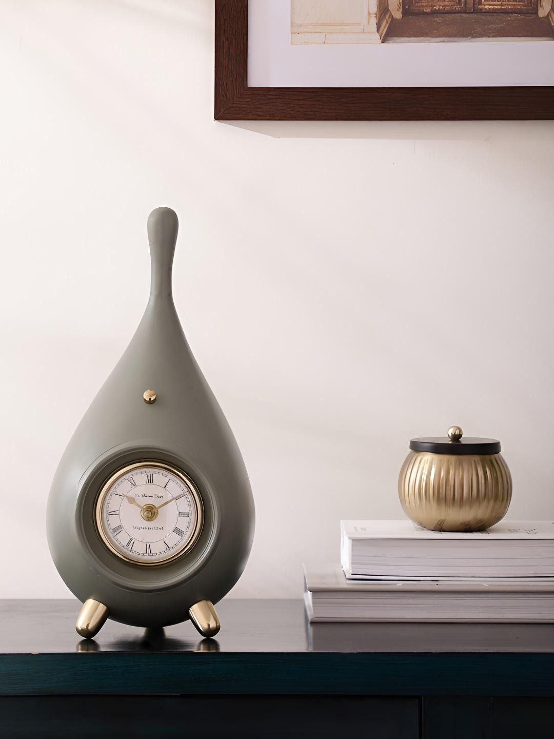Buy Decor De Maison Grey Analogue Traditional Table Clock - Clocks for ...
