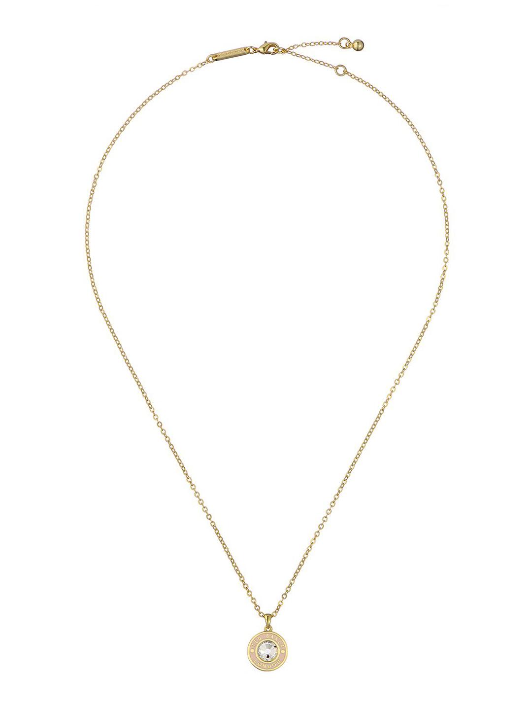 Buy Ted Baker Gold Plated Crystal Stone Studded Circular Pendant With ...