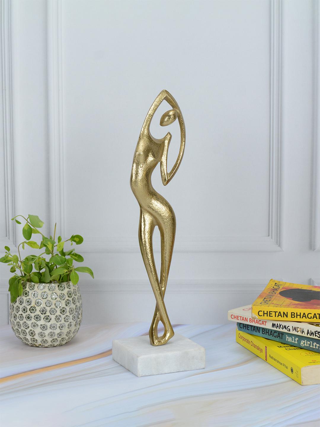 Buy Maison Modern Graceful Flex Gold Metal Metallic Living Room Medium ...