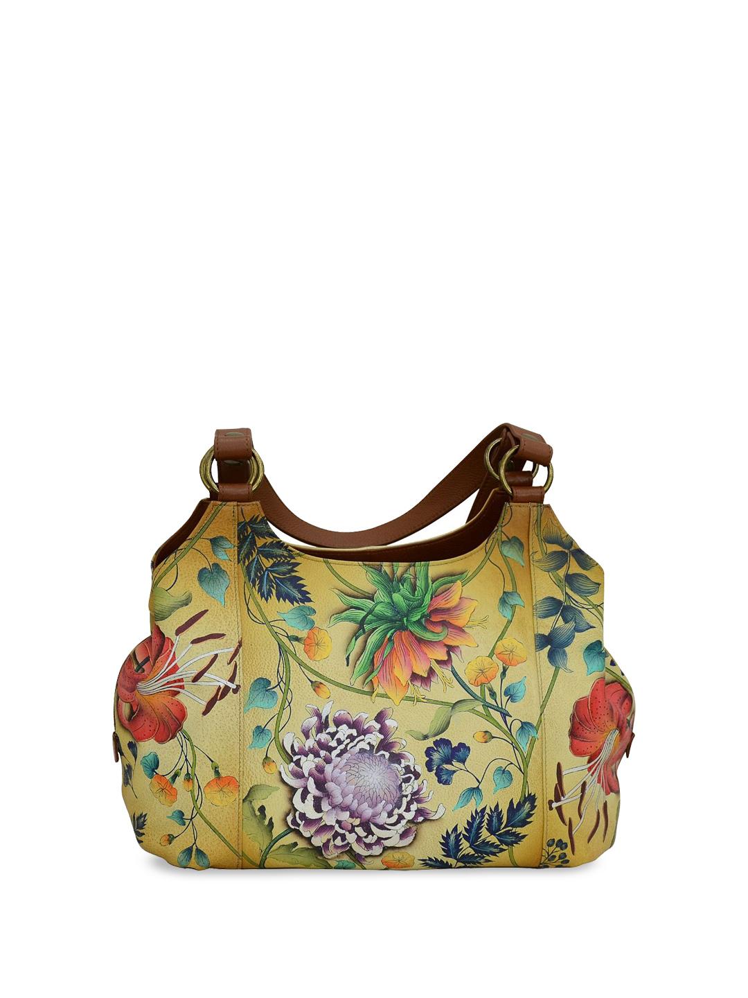 Buy Anuschka Women Caribbean Garden Hand Painted Leather Large Triple ...