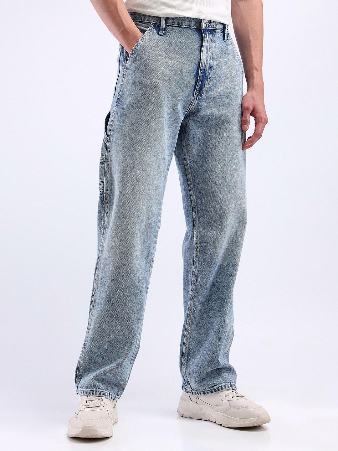 Buy Flying Machine Men Pure Cotton High Rise Low Distress Heavy Fade ...