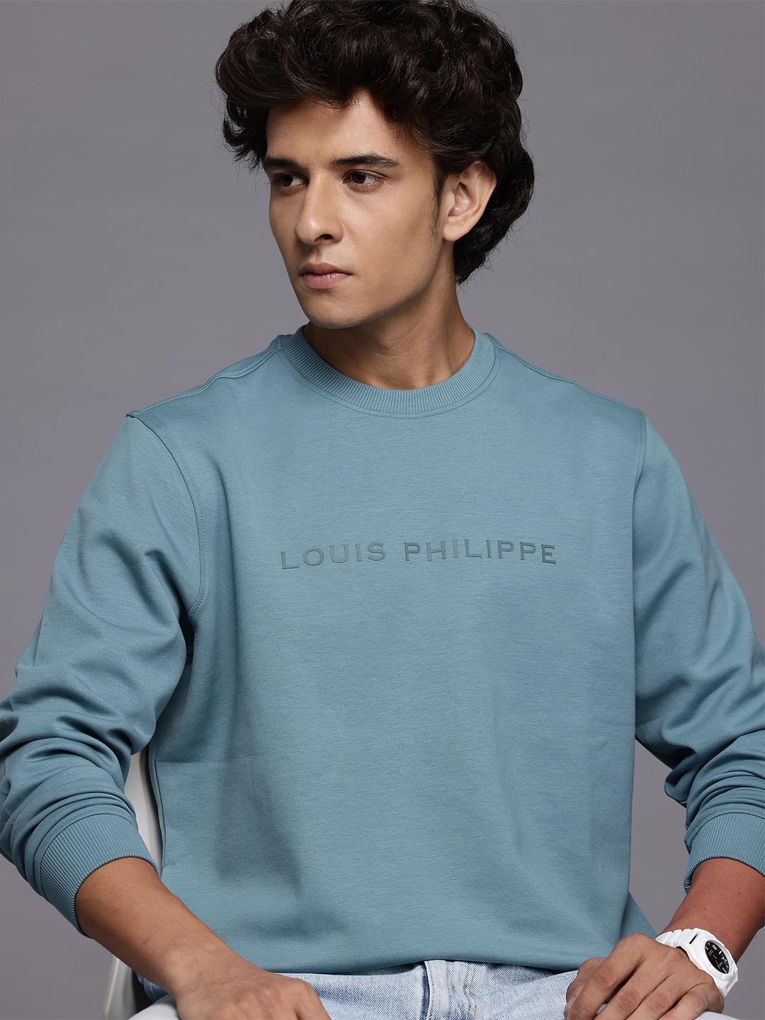 Buy Louis Philippe Brand Logo Printed Pullover Sweatshirt - Sweatshirts ...