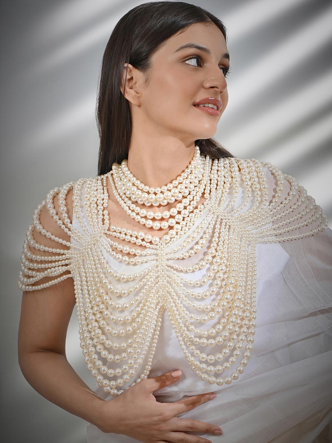 Buy Fida Gold Plated Pearls Beaded Choker Body Chain - Necklace And ...